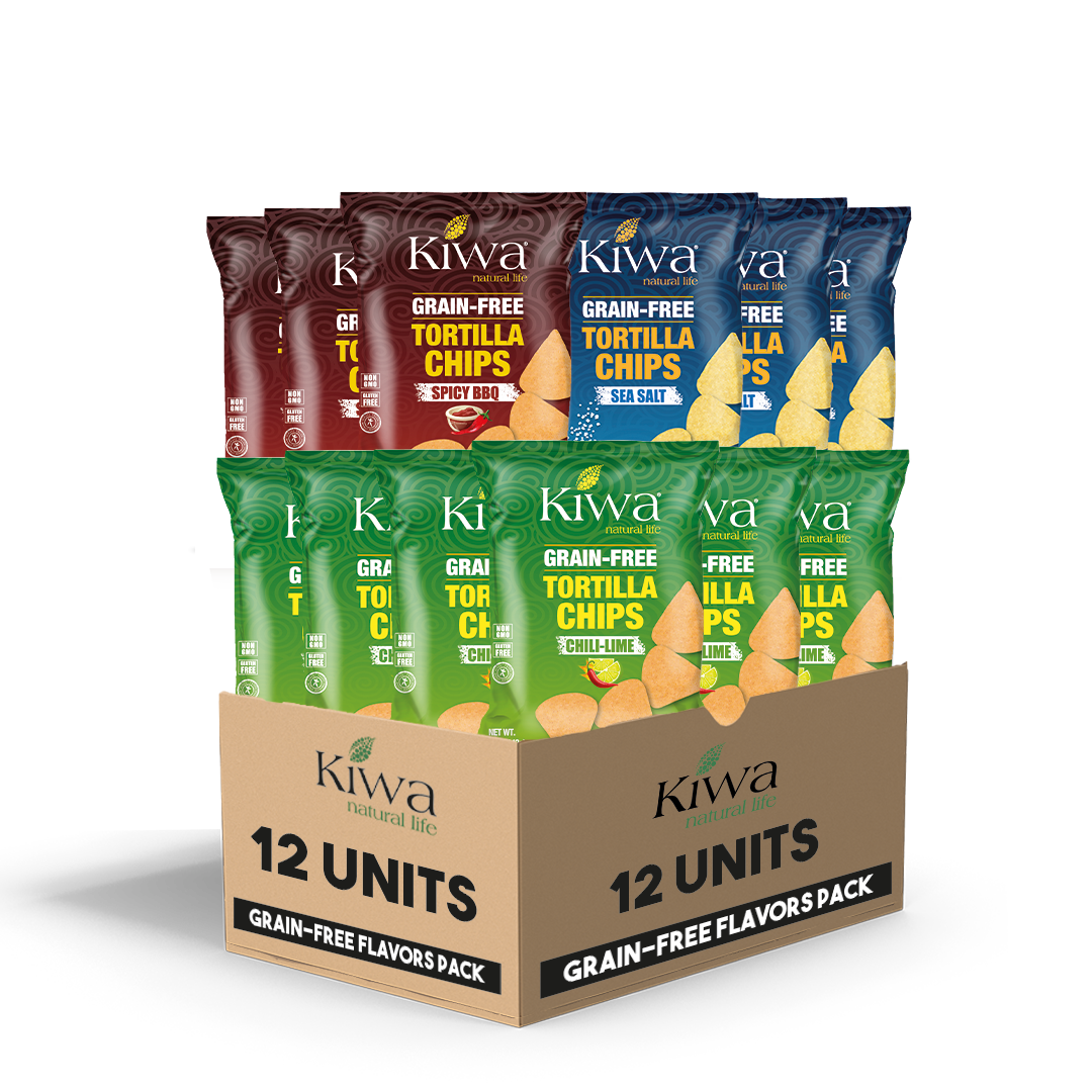 KIWA GRAIN-FRE TORTILLA CHIPS FLAVORS PACK 5OZ X 12U – Kiwa