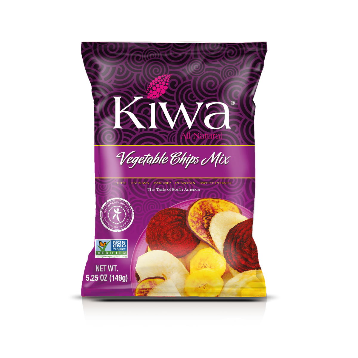 Kiwa Vegetable Chips Mix | Crunchy, All-Natural Veggie Chips – 12 Pack